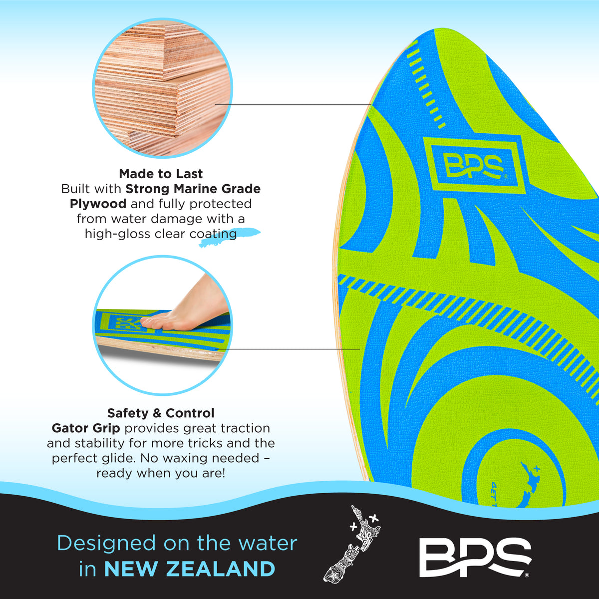 Buy BPS 'Koru' Skimboard – Barrel Point Surf